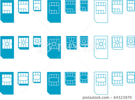 SIM card icon set vector illustration - Stock Illustration [64323970 ...