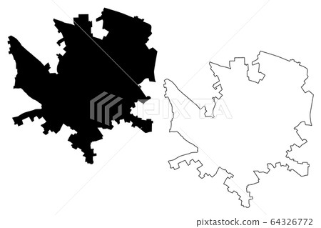 Andria City (Italian Republic, Italy, Apulia) map - Stock Illustration ...