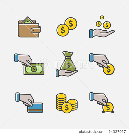 Money and Banking vector icons pack - Stock Illustration [64327037] - PIXTA