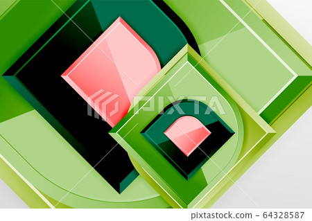 Glossy glass squares with round elements... - Stock Illustration ...