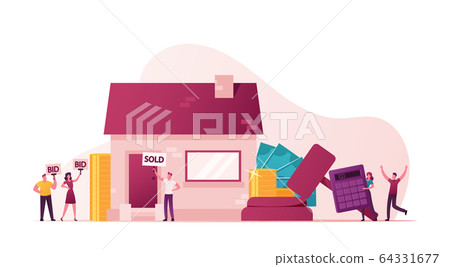 Characters Foreclosure in Real Estate Auction... - Stock Illustration ...