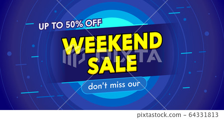 Weekend Sale Advertising Banner with... - Stock Illustration [64331813 ...