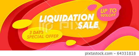 Liquidation Sale Advertising Banner with... - Stock Illustration ...