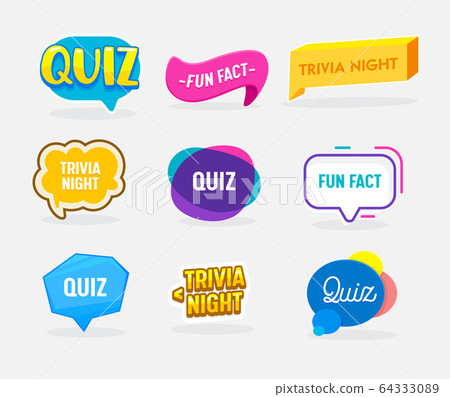 Set of Quiz, Fun Fact and Trivia Night Badges... - Stock Illustration ...