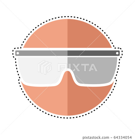 Dotted line man with protection glasses icon - Stock Illustration ...
