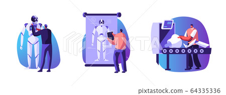 Engineers Characters Making and Programming... - Stock Illustration [64335336] - PIXTA