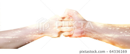 Fist and fist collide - Stock Illustration [64336169] - PIXTA