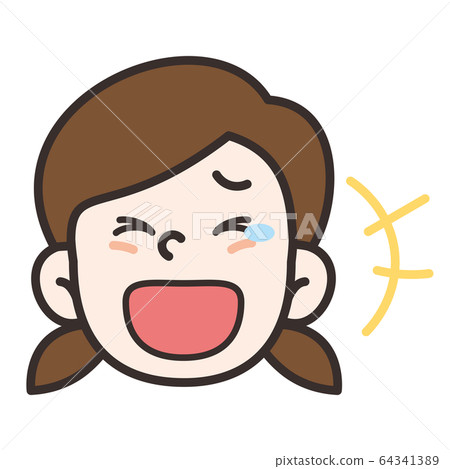 Girl front face laugh - Stock Illustration [64341389] - PIXTA