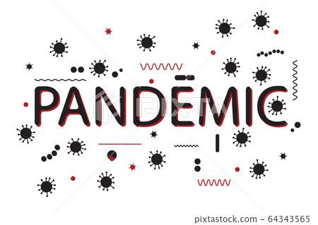 Pandemic word epidemic outbreak coronavirus... - Stock Illustration ...