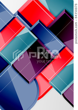 Glossy glass squares with round elements... - Stock Illustration ...