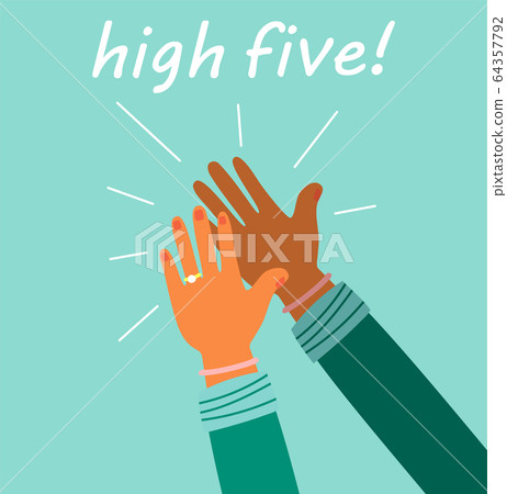 Two hands giving a high five - Stock Illustration [64357792] - PIXTA