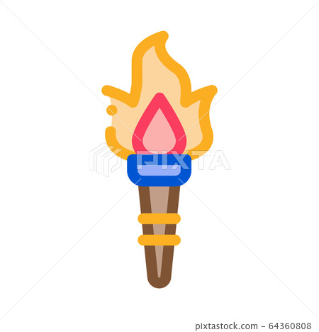 greek fire torch icon vector outline illustration - Stock Illustration ...