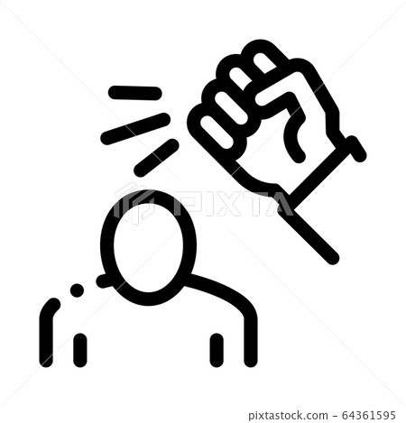 beating man icon vector outline illustration - Stock Illustration ...