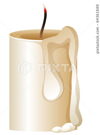 Candle with no light on black background - Stock Illustration [64361689 ...