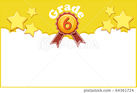 Background design template for grade six in yellow - Stock Illustration ...