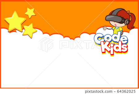 Background design template with girl and word code - Stock Illustration ...