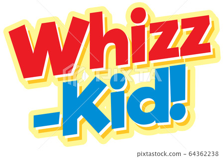 Font design template for word whizz kid on white - Stock Illustration ...