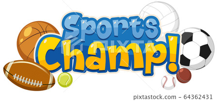 Font design template for word sports champ with - Stock Illustration ...