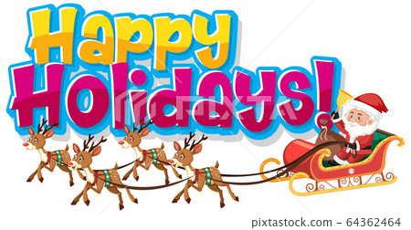 Font design template for word happy holidays with - Stock Illustration ...