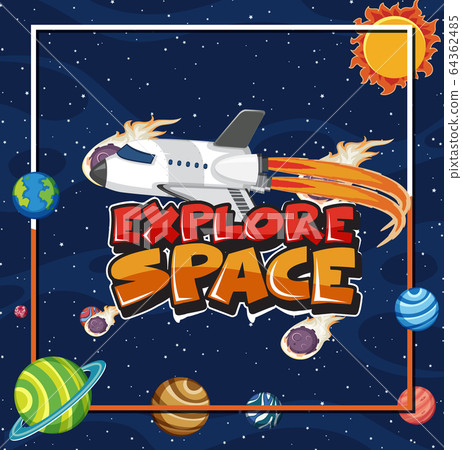 Background scene with word explore space and - Stock Illustration ...