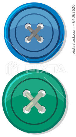 Two buttons in blue and green on white background - Stock Illustration ...