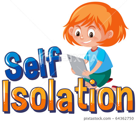 Self isolation girl symbol - Stock Illustration [64362750] - PIXTA