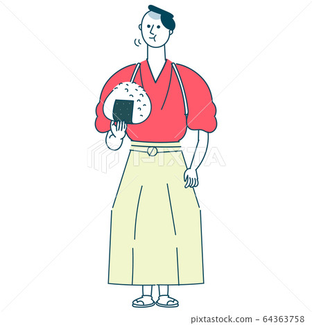 Eat a samurai with rice balls - Stock Illustration [64363758] - PIXTA
