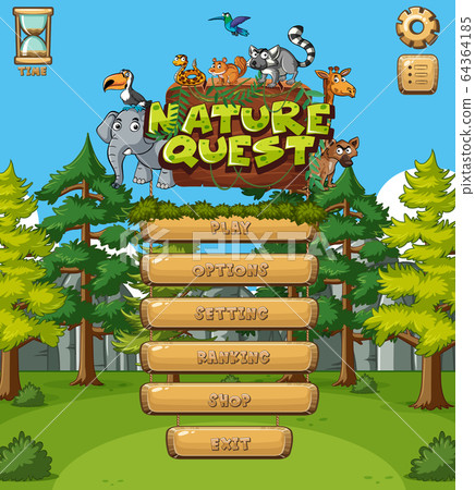 Background design for computer game with forest - Stock Illustration ...