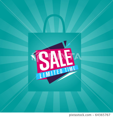 Limited time sale sticker on package silhouette - Stock Illustration ...