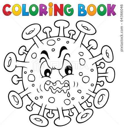 Coloring book virus theme 1 - Stock Illustration [64366046] - PIXTA
