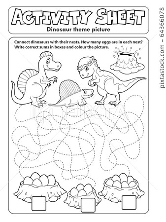 Activity sheet dinosaur theme 2 - Stock Illustration [64366078] - PIXTA