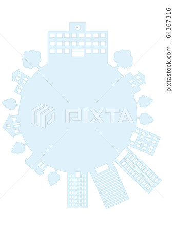 Simple frame of round cityscape - Stock Illustration [64367316] - PIXTA