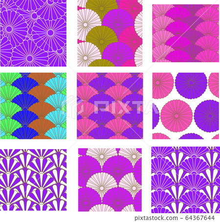 Kiku Japanese pattern material seamless pattern... - Stock Illustration ...