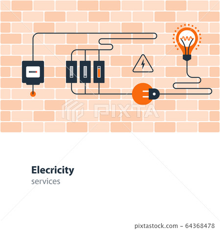 Electricity connection, electrical services - Stock Illustration ...