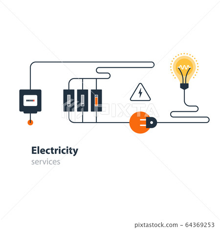Electricity connection, electrical services - Stock Illustration ...