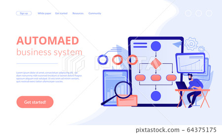 Business process automation BPA concept landing... - Stock Illustration ...