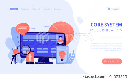 Core system development concept landing page. - Stock Illustration ...