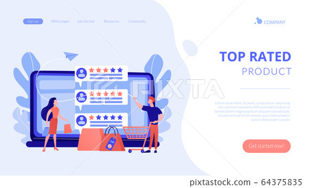 Seller reputation system concept landing page. - Stock Illustration ...