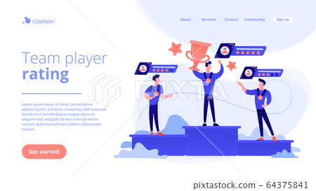 Sports rating system concept landing page. - Stock Illustration ...