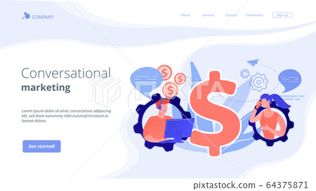 Conversational sales concept landing page. - Stock Illustration ...