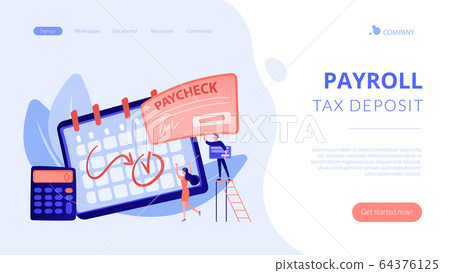 Paycheck concept landing page. - Stock Illustration [64376125] - PIXTA