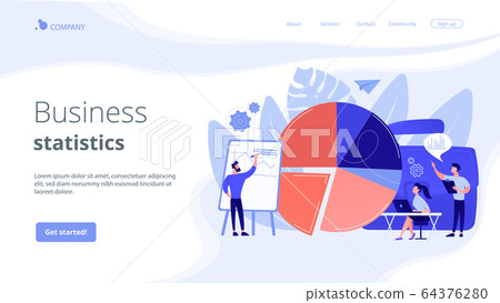 Business statistics concept landing page - Stock Illustration [64376280 ...