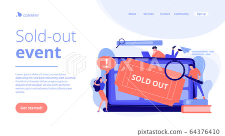Sold-out event concept landing page. - Stock Illustration [64376410 ...