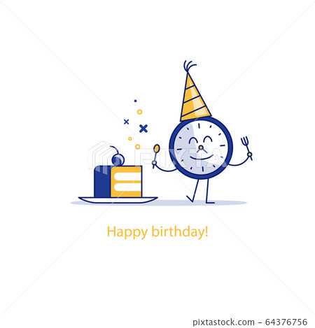 Happy birthday, party time, event celebration - Stock Illustration ...