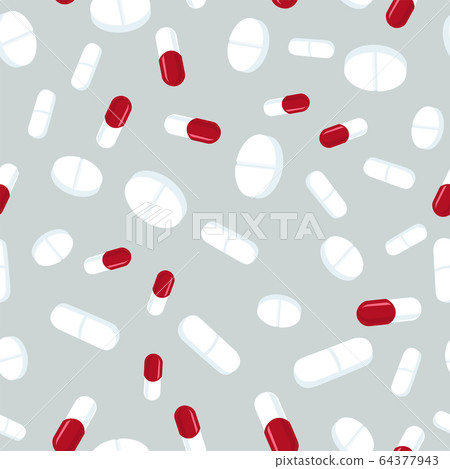 Red and white pills seamless pattern. Medicine - Stock Illustration ...