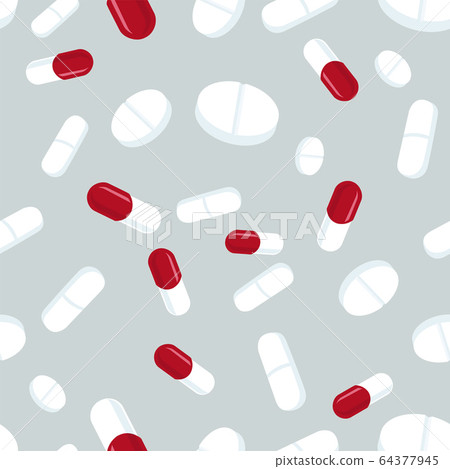 Red and white pills seamless pattern. Medicine - Stock Illustration ...