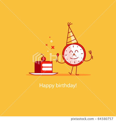 Happy birthday, party time, event celebration - Stock Illustration ...