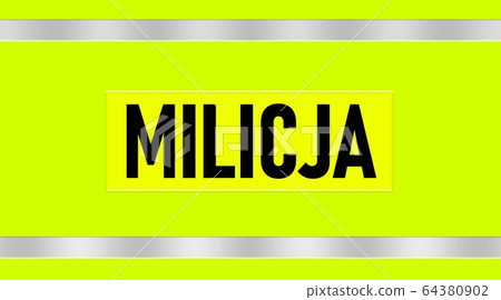 Milicja logo concept, black text placed on a... - Stock Illustration ...