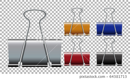 Set of paper clips in different colors on - Stock Illustration ...