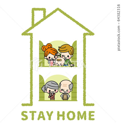 Stay home go out self-restraint - Stock Illustration [64382316] - PIXTA